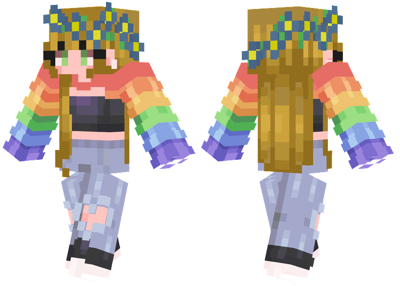Rainbow Flower Girl | Minecraft Skins